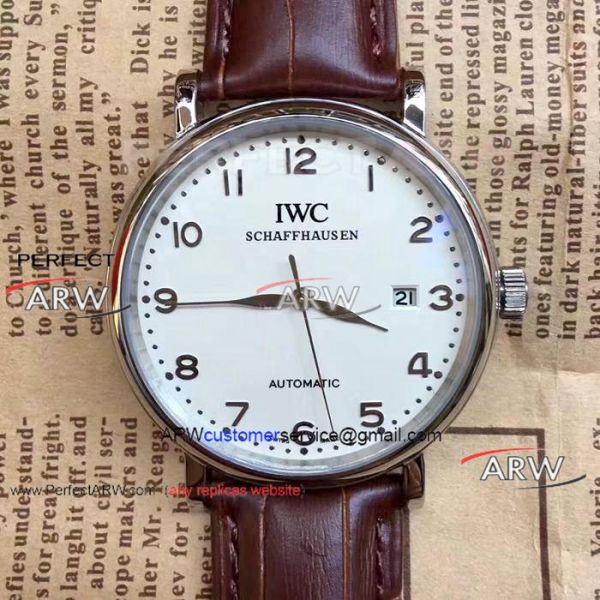 Perfect Replica IWC White Face Portofino Automatic Watch - SS Case
